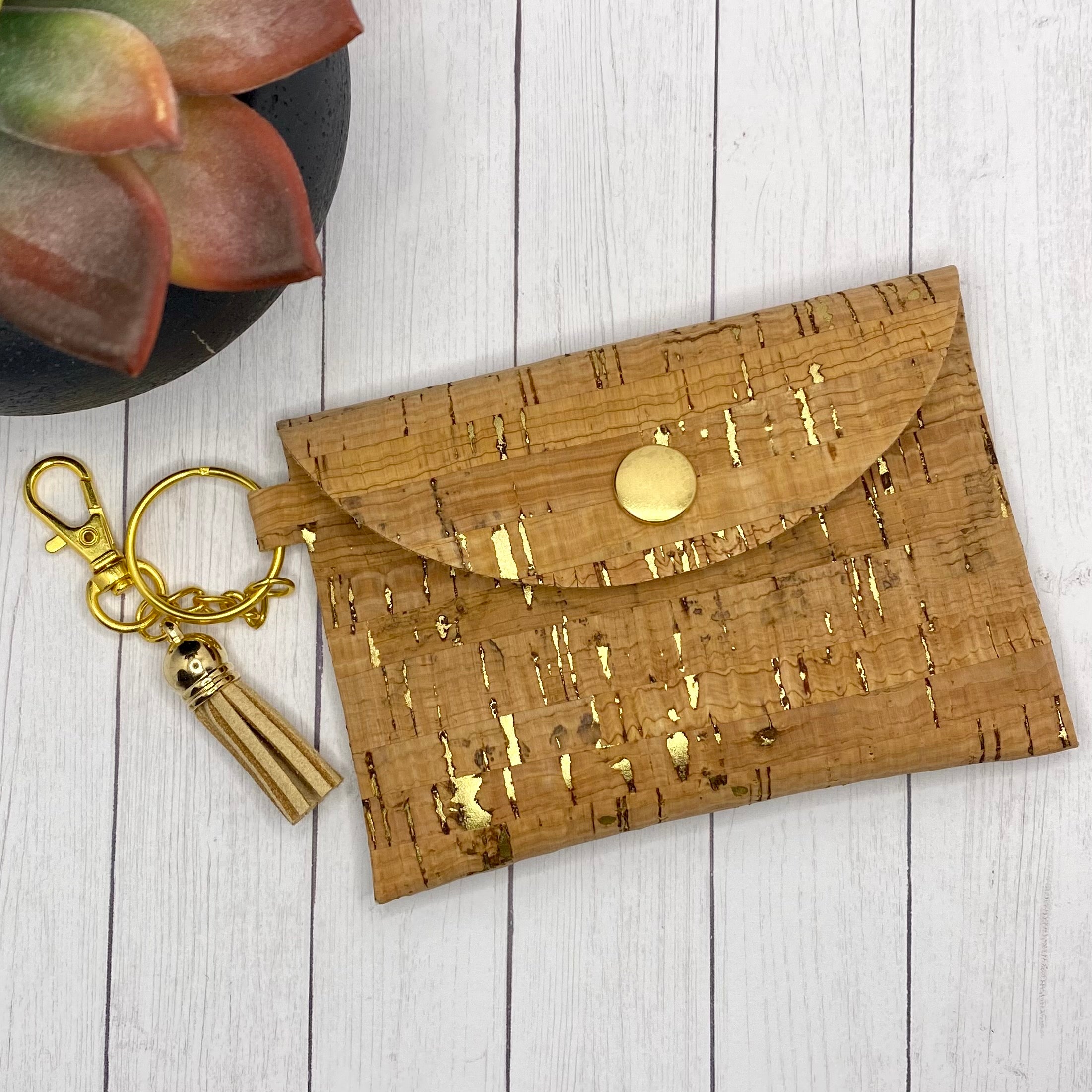 Natural Cork and Gold ID Wallet Mask Holder – The A to Z Boutique